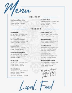 2022 Local Food Menu - Castle Danger Brewing