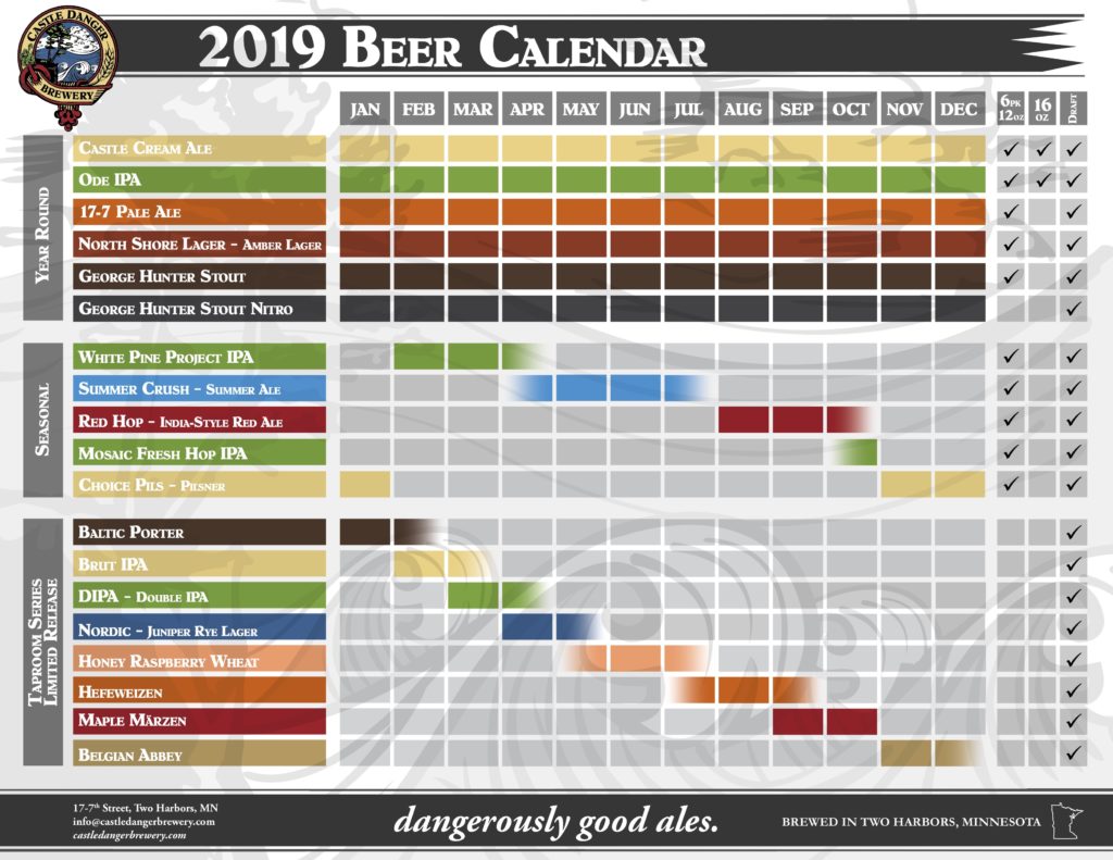 CDB 2019 Beer Calendar_final - Castle Danger Brewing